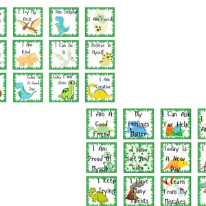 Printable Affirmation Cards for Kids Dinosaur Themed, Self Esteem ...