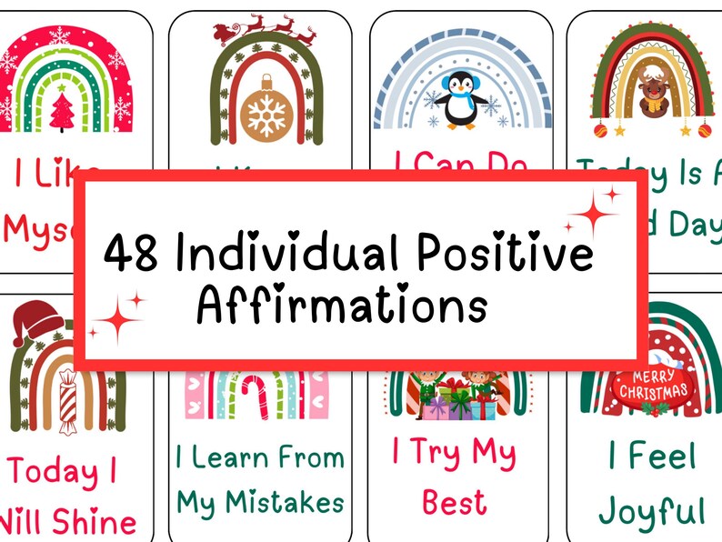 Printable Christmas Affirmation Cards- Daily Affirmations, Stress ...