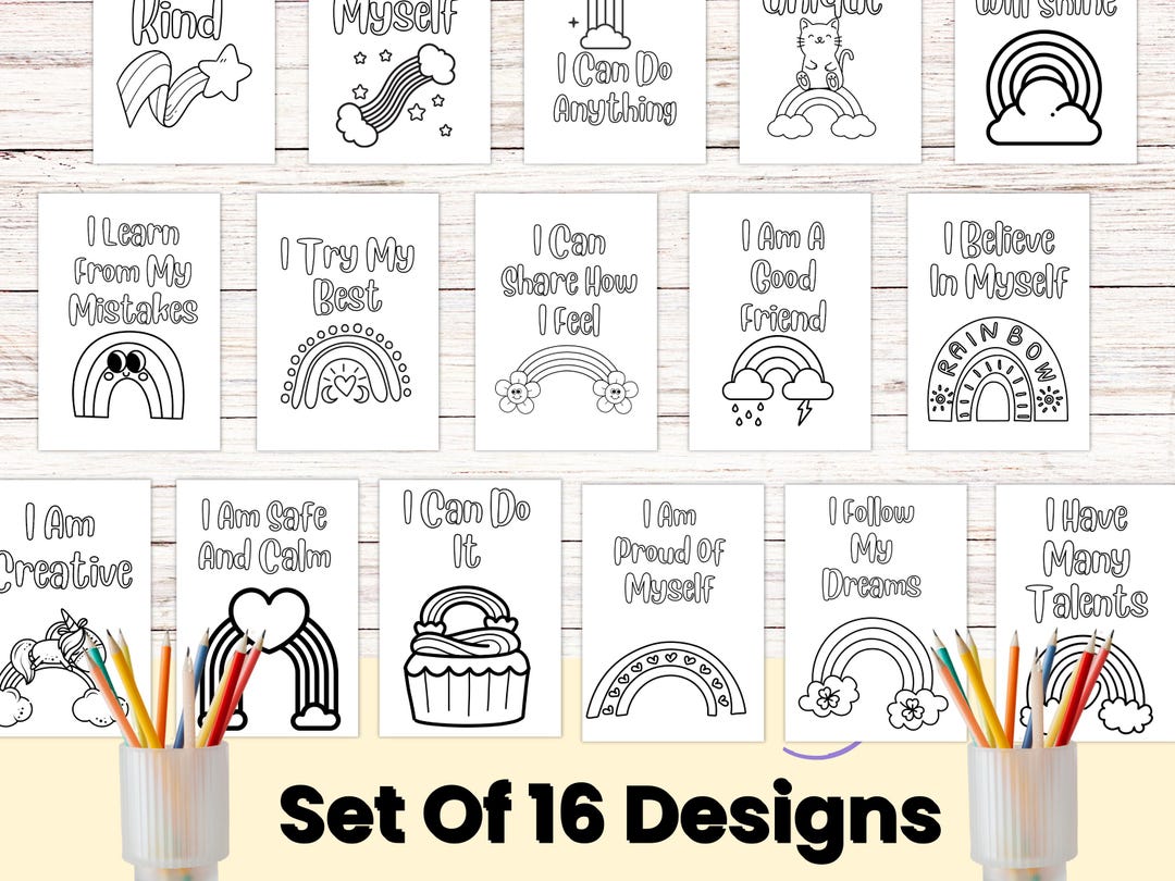 Printable Affirmation Coloring Posters for Kids – Set of 16 ...