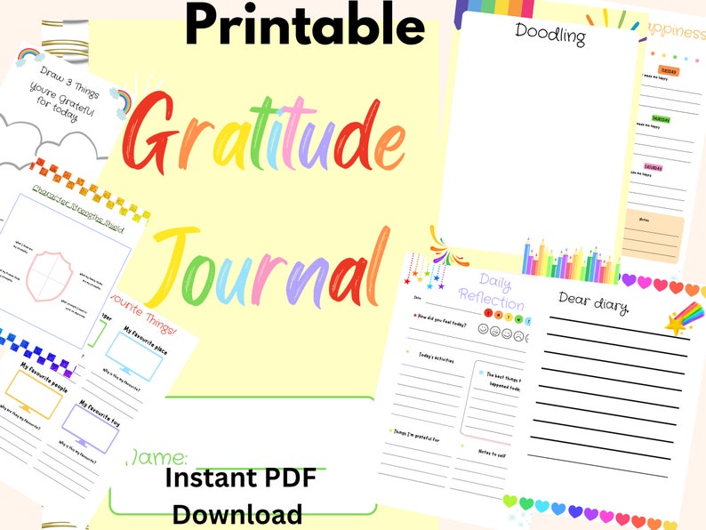 Kids Printable Gratitude Journal/ Planner - Etsy