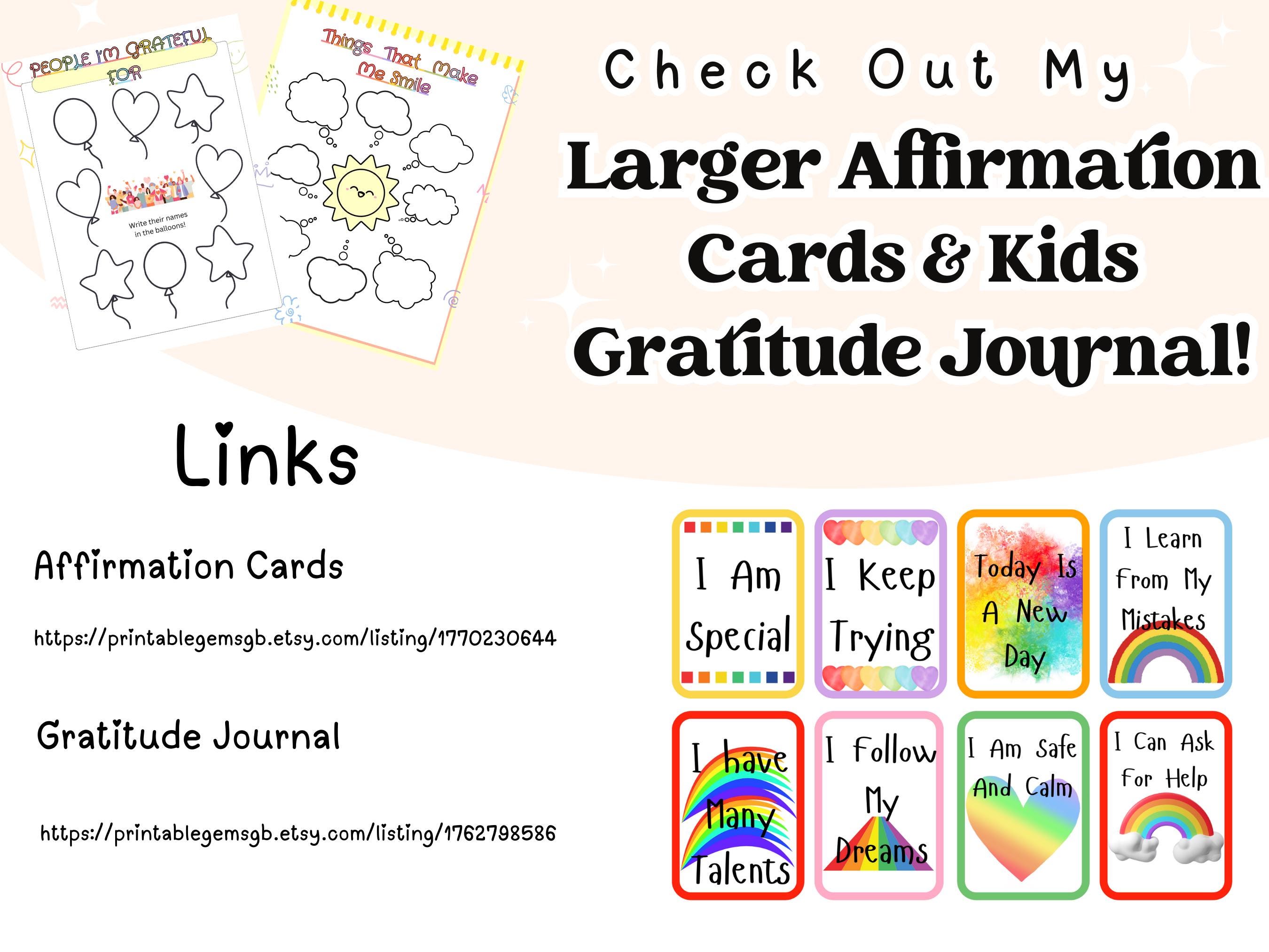 Printable Rainbow Affirmation Cards for Kids - Etsy