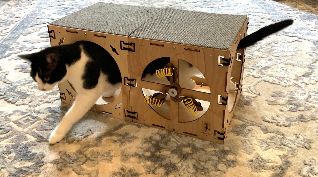 Durable XL Cat Playhouse Cube Set for Large Cats – Promotes Active ...