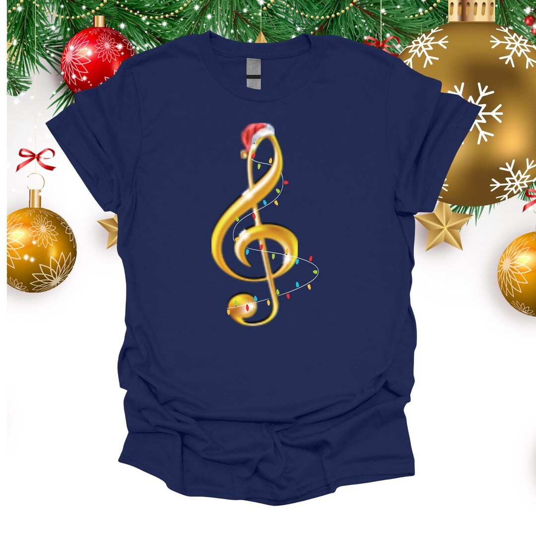 Treble Clef Christmas T-shirt, Music Teacher Christmas Gift, Musician ...