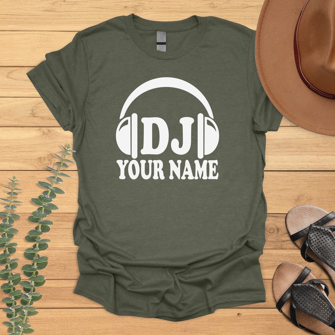 Personalized DJ Logo T-shirt, Custom Music Shirt, DJ Your Name Funny ...