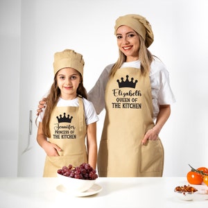 Personalized Queen Princess Apron Set: Matching Mother Son Aprons - Etsy