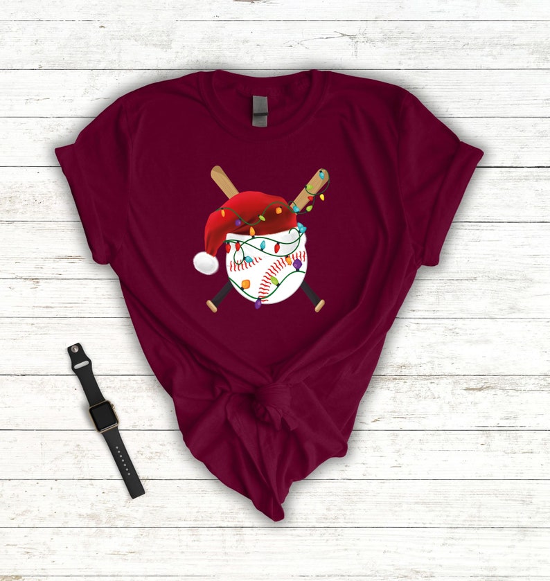 Baseball Player Christmas T-shirt: Santa Sports Design - Etsy