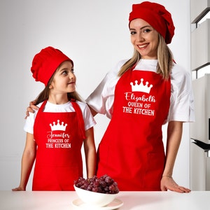 Personalized Queen Princess Apron Set: Matching Mother Son Aprons - Etsy