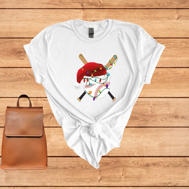 Baseball Player Christmas T-shirt: Santa Sports Design - Etsy
