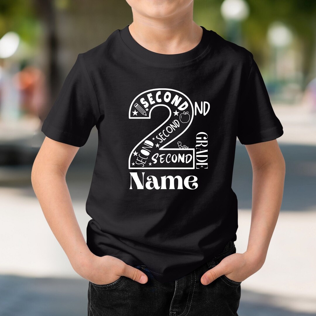 Personalized Second Grade Shirt, 2nd Grade Kids Custom T-shirt, Back to ...
