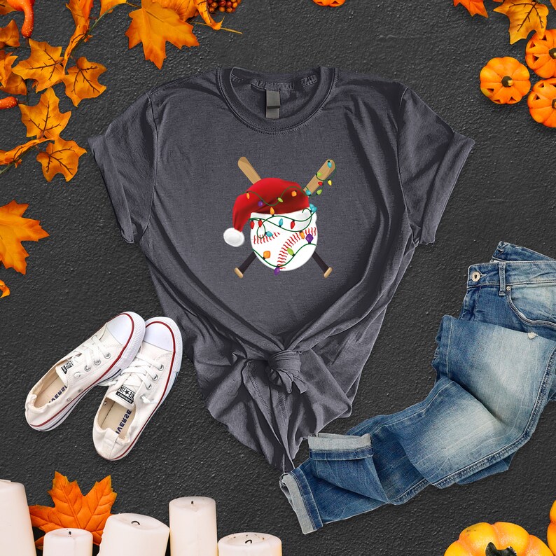 Baseball Player Christmas T-shirt: Santa Sports Design - Etsy