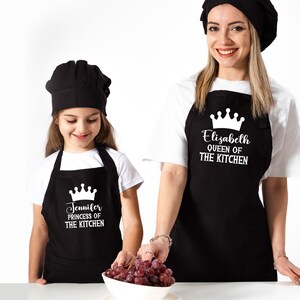 Personalized Queen Princess Apron Set: Matching Mother Son Aprons - Etsy