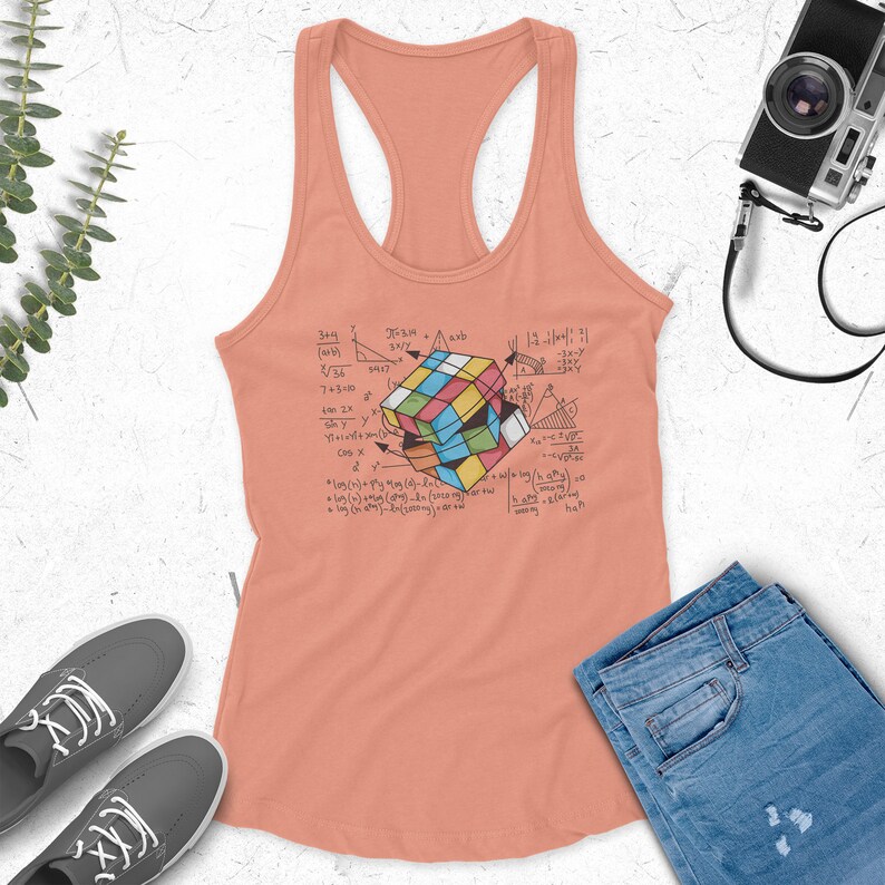 Colorful Rubiks Cube Tank Top Cube Game Math Tank Rubiks Cube Shirt ...