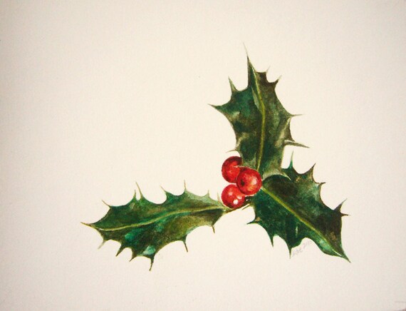 Holly Original Watercolor on Paper Framed - Etsy