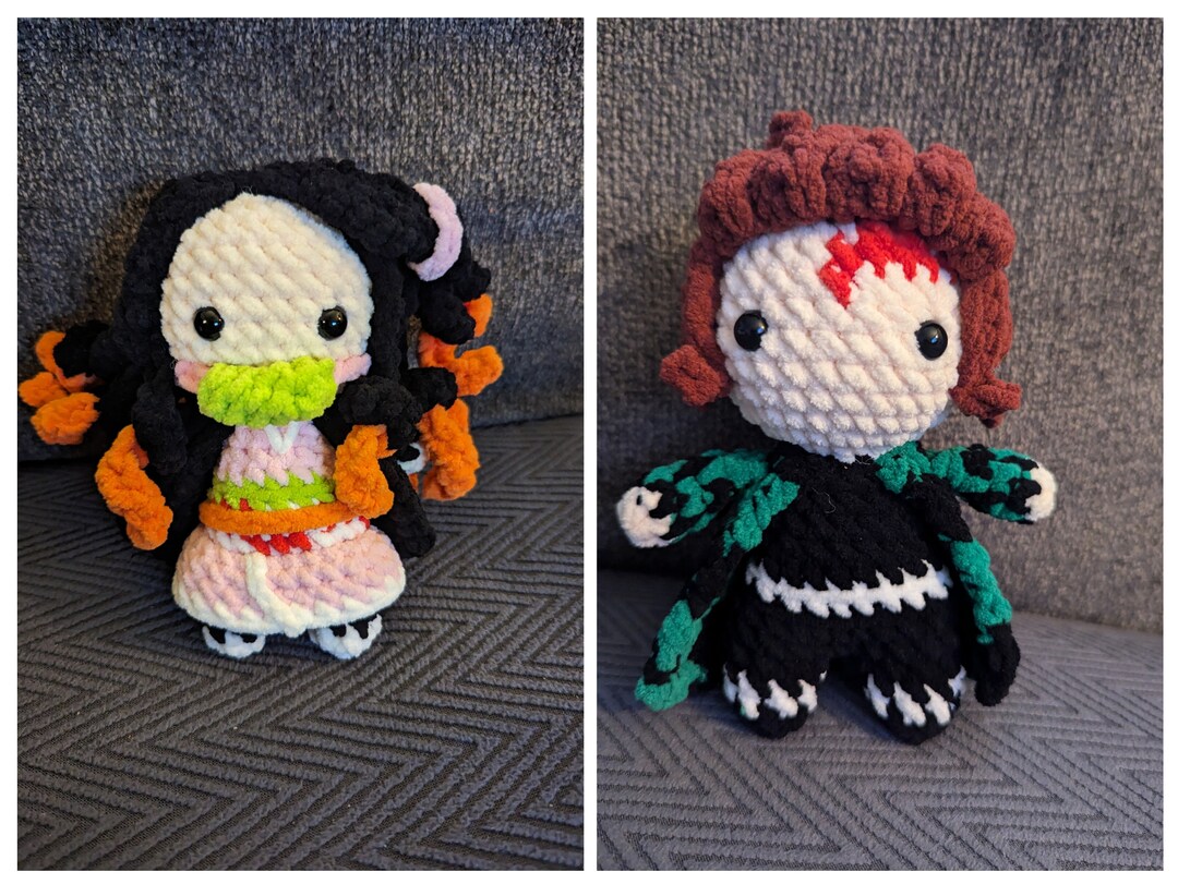 Tanjiro and Nezuko Crocheted Amigurumi Plush - Etsy