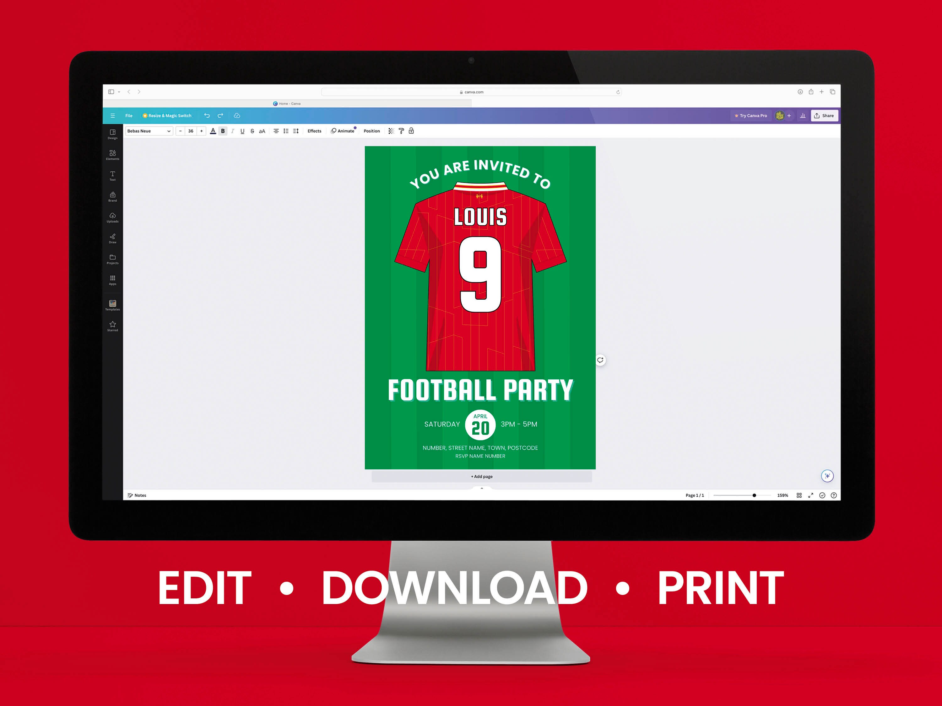 Liverpool FC Birthday Invitation / Liverpool Football Party Invite ...