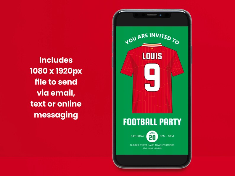 Liverpool FC Birthday Invitation / Liverpool Football Party Invite ...