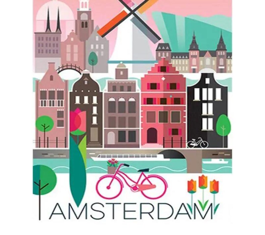 Painting by Numbers | Travel Poster Wall Art | Cityscape Print Kit | Modern Minimalist Travel ...