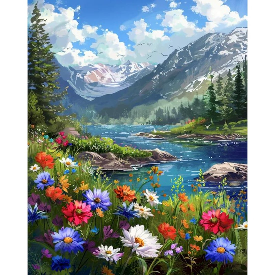 Painting by Numbers | Scenic Landscape Kit | Home Decor Painting ...