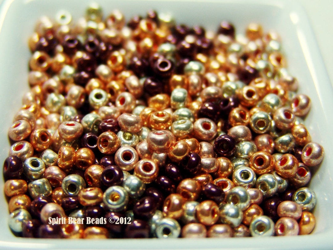 Red Metallic Mix Glass Seed Bead Mix 50 Grams Size 6/0 - Etsy