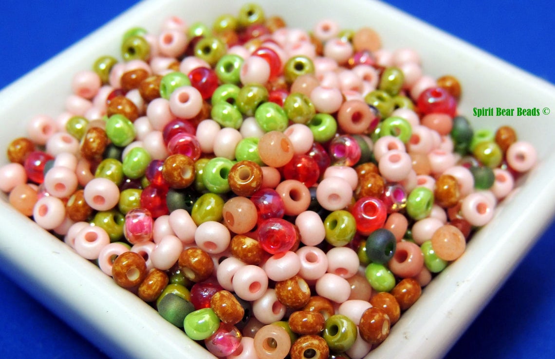 Cherry Blossom Seed Bead Mix Size 6 NEW 4mm You Receive 50 Grams of ...