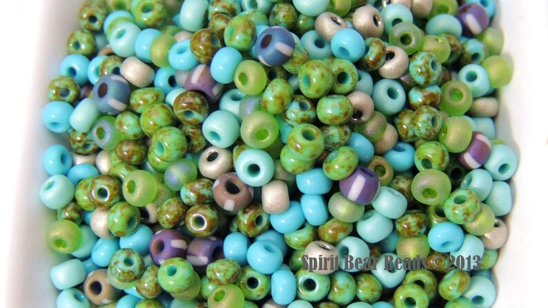 Irish Spring Czech Glass Seed Bead Mix Size 6/0 50 Grams St Paticks Day ...