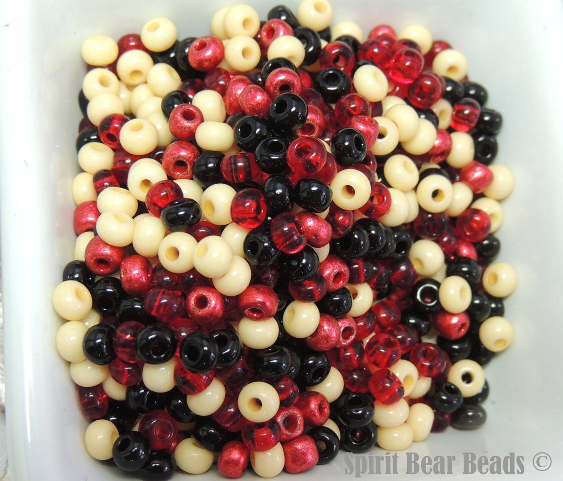 Black Cherry Jubilee Mix, Seed Beads, Bead Mix, Size 6, Red and Black ...