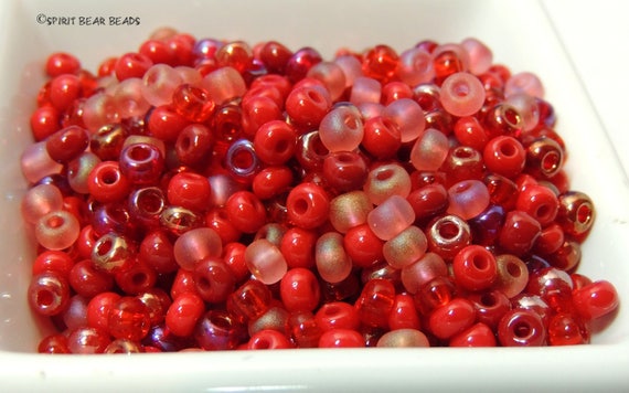Red Red Wine Mix Size 6 Seed Beads 50 Grams Reds and Pinks | Etsy