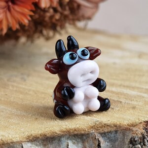 Tiny Glass Animals Glass Cow Figurine Miniature Cow Gifts Tiny Cow ...