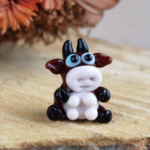 Tiny Glass Animals Glass Cow Figurine Miniature Cow Gifts Tiny Cow ...