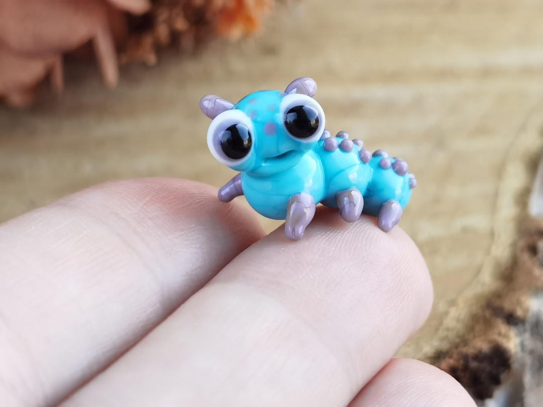 Glass Figurines Miniature Worm Figurine Glass Worm Tiny Glass Animals ...