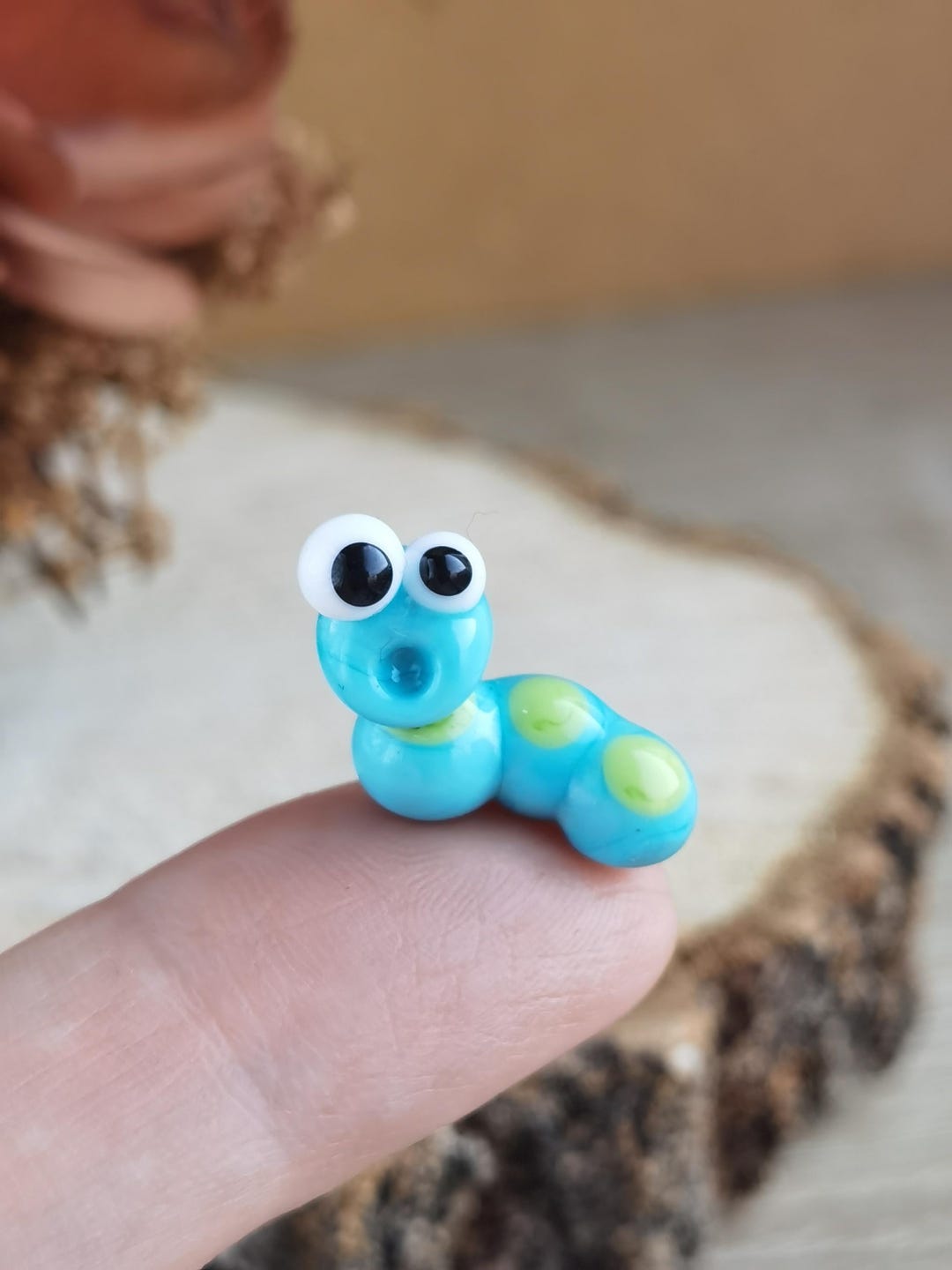 Glass Figurines Miniature Worm Figurine Glass Worm Tiny Glass Animals ...