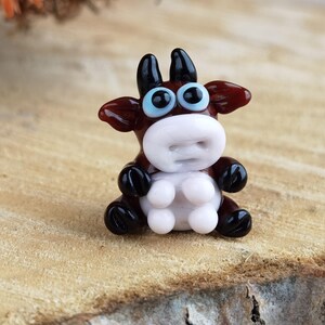 Tiny Glass Animals Glass Cow Figurine Miniature Cow Gifts Tiny Cow ...