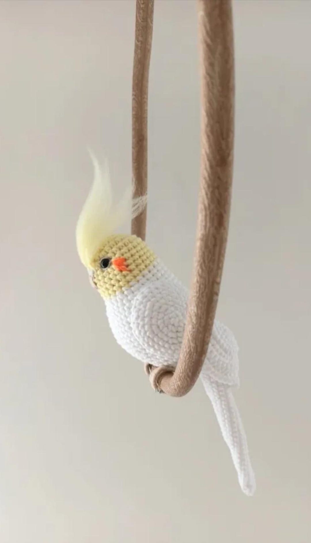 Crochet White Cockatiel Parrot Plush Toy Parakeet Stuffed Animal Gift ...