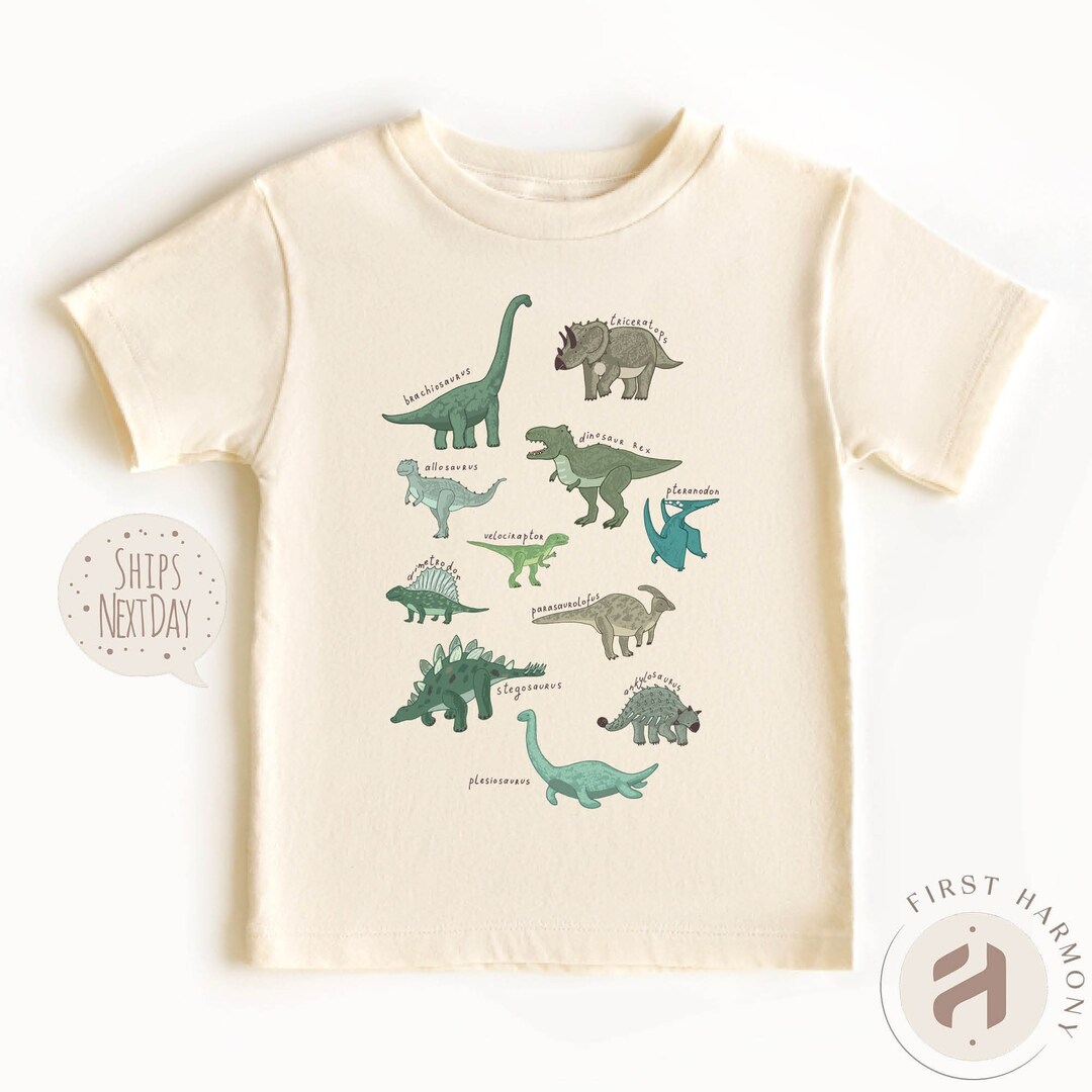 Toddler T-shirt, Dino Kids Shirts, Cute Dinosaurs Tee, Types of ...