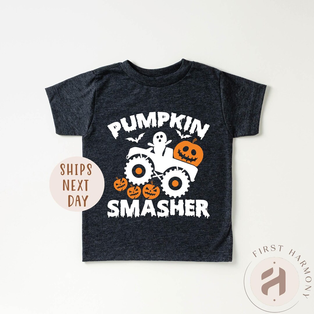 Pumpkin Smasher Tractor Halloween Tee: Spooky Ghost Toddler Top - Etsy