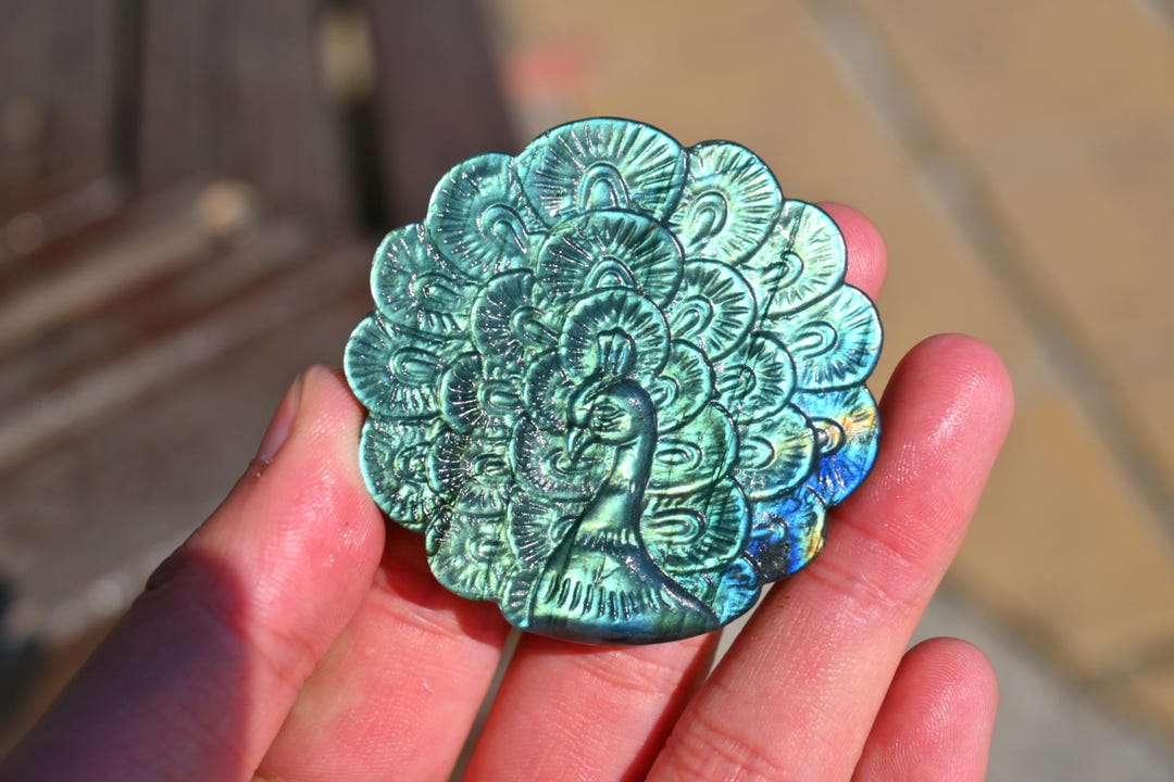 2 Inches Natural Labradorite Peacock,hand Carved,reiki Healing,crystal ...