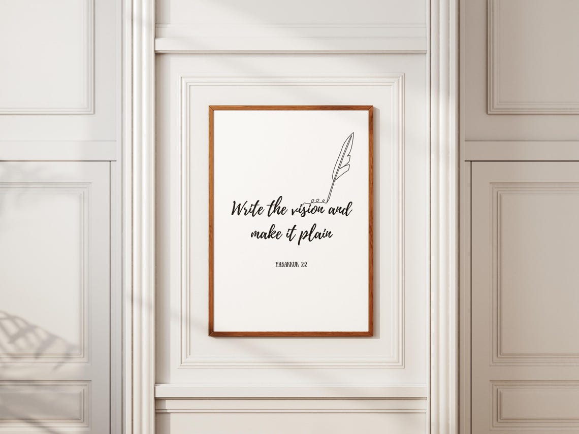 Scripture Wall Art, Write the Vision, Habakkuk 2:2 Verse, Bible Digital ...