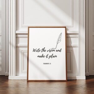 Scripture Wall Art, Write the Vision, Habakkuk 2:2 Verse, Bible Digital ...