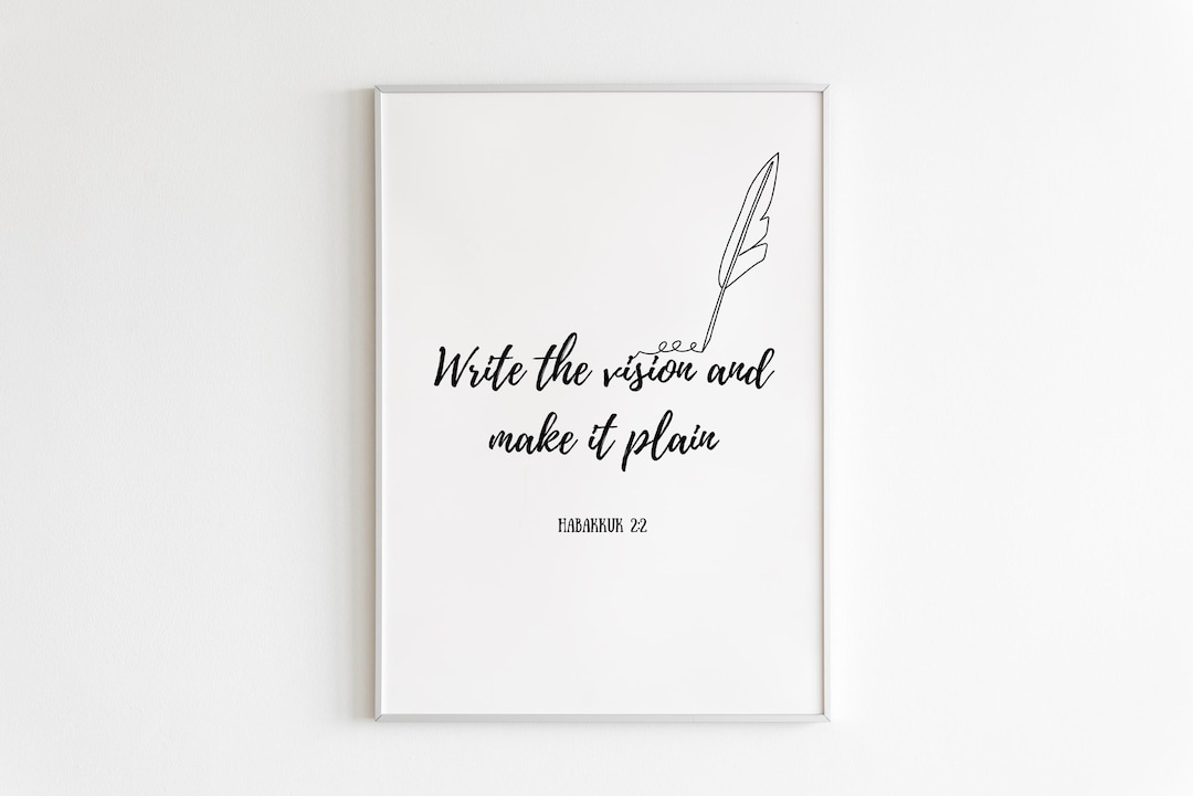 Scripture Wall Art, Write the Vision, Habakkuk 2:2 Verse, Bible Digital ...