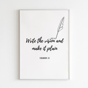 Scripture Wall Art, Write the Vision, Habakkuk 2:2 Verse, Bible Digital ...