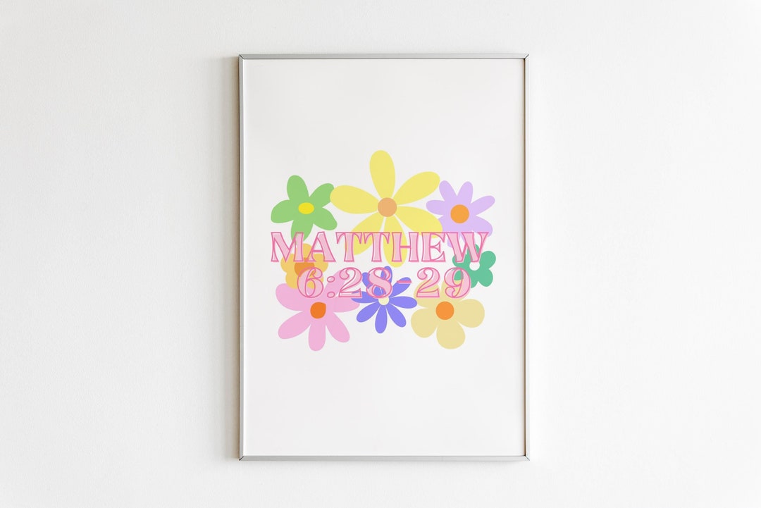 Boho Bible Verse Print, Retro Christian Wall Art Poster, Scripture ...