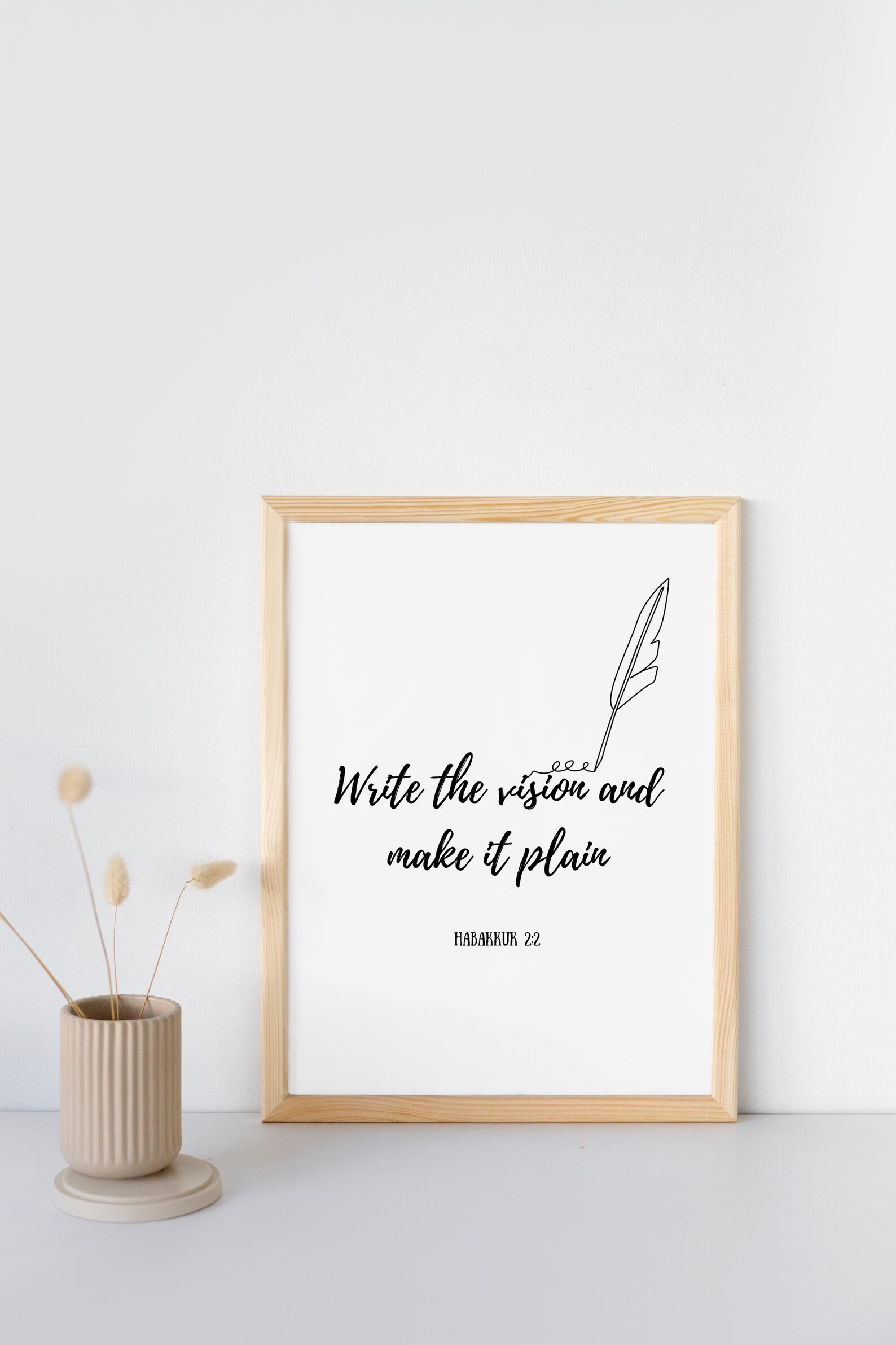 Scripture Wall Art, Write the Vision, Habakkuk 2:2 Verse, Bible Digital ...