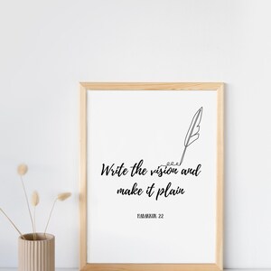 Scripture Wall Art, Write the Vision, Habakkuk 2:2 Verse, Bible Digital ...