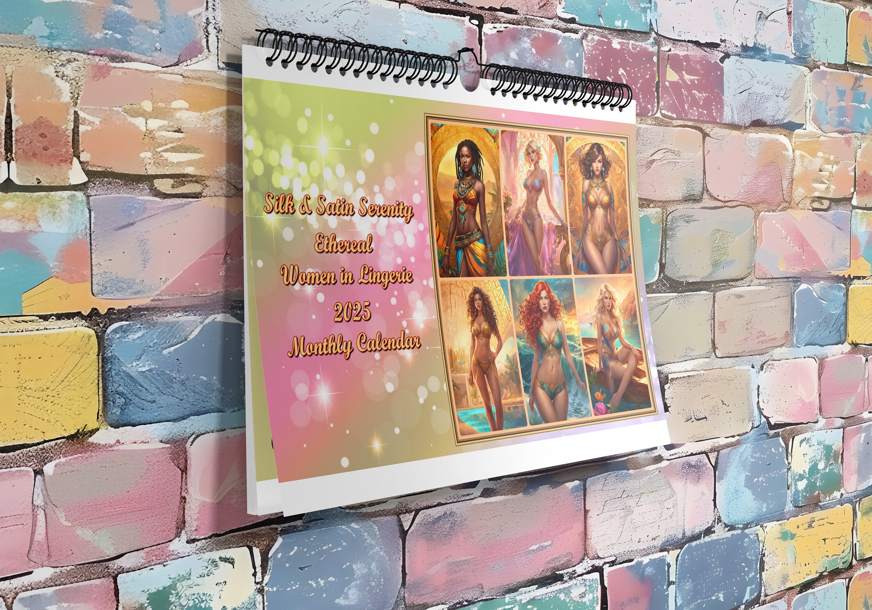 Unique Digital Wall Calendar silk & Satin Serenity Ethereal Women in ...