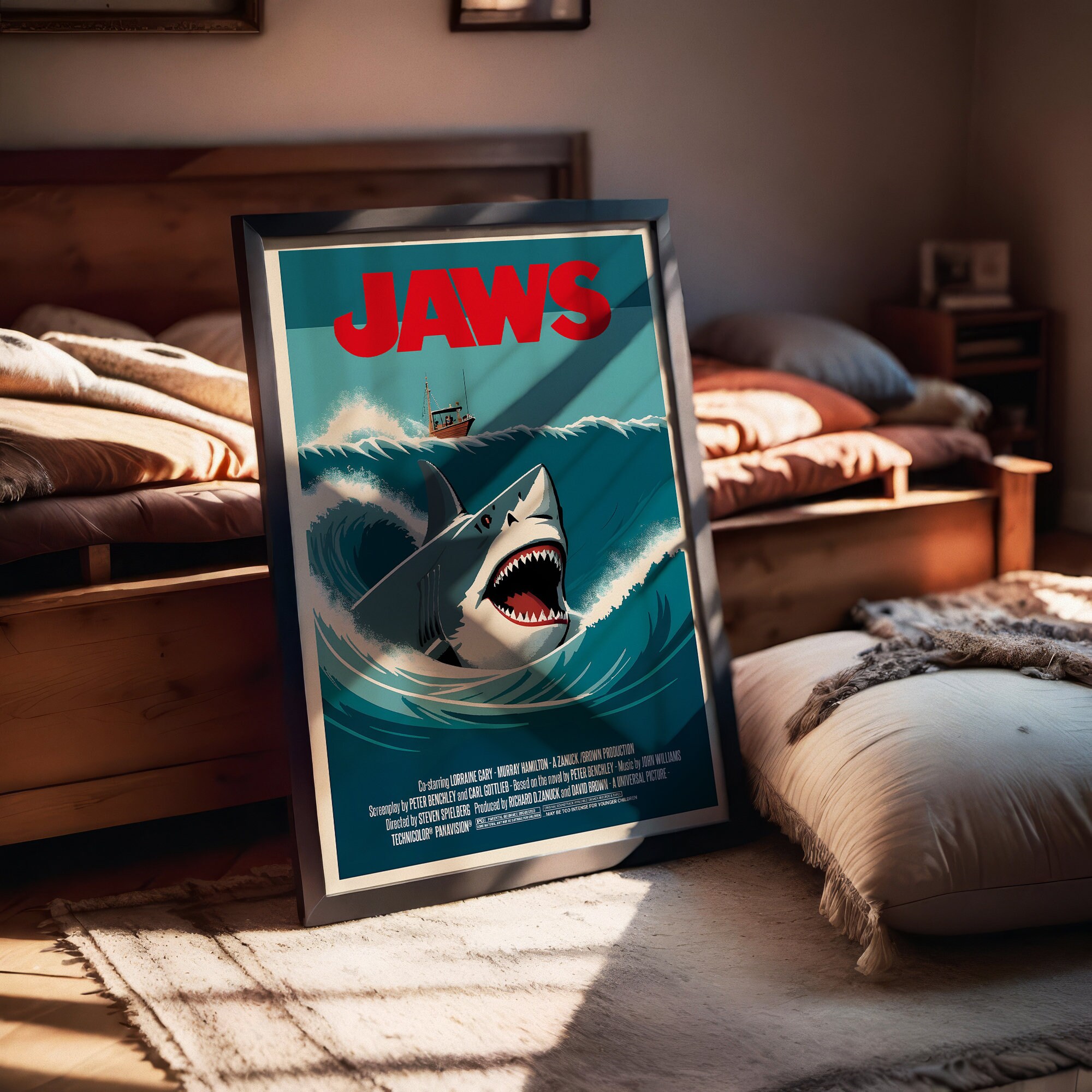 Jaws Movie Poster, Jaws Poster, Pixel Art Alternative Movie Poster ...
