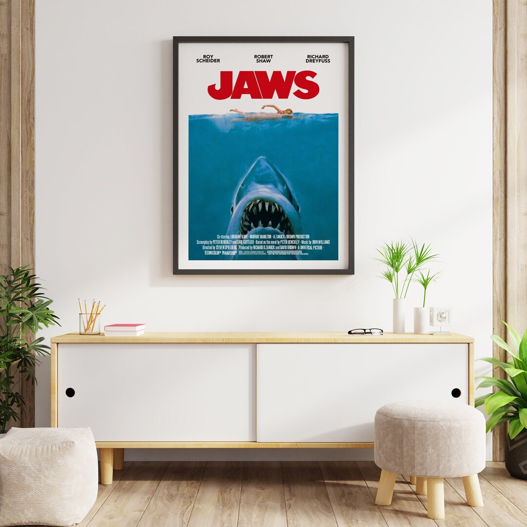 JAWS Poster, Wall Poster, Jaws Movie Poster, Wall Art, Paper Print ...