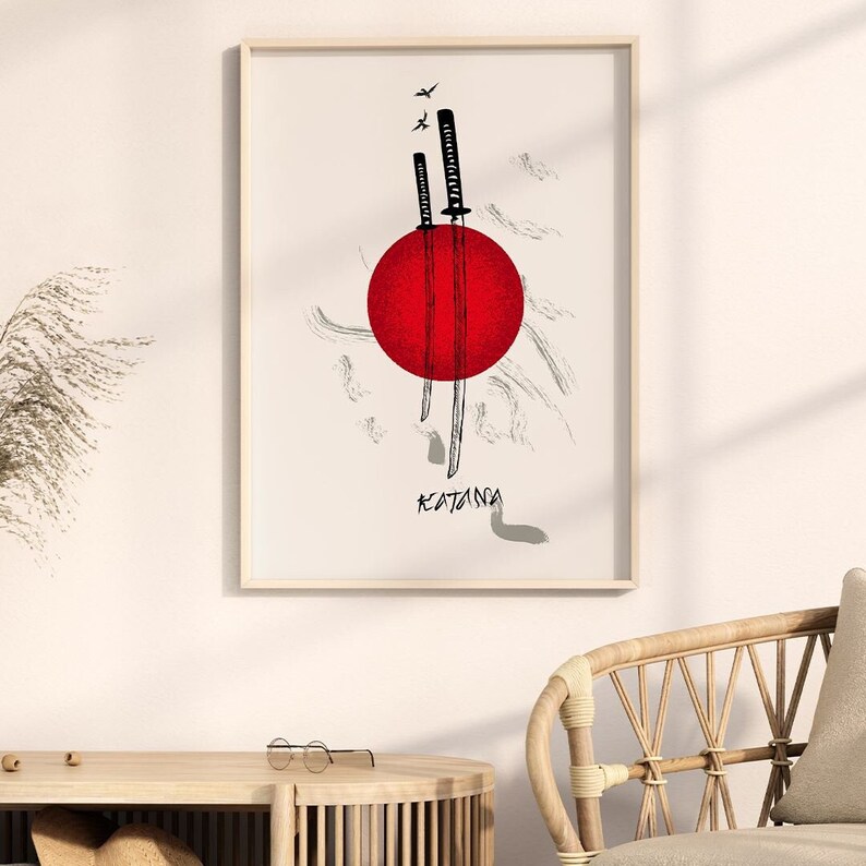 Vintage Series Japanese Katana Poster, Japan Wall Poster, Minimalist ...