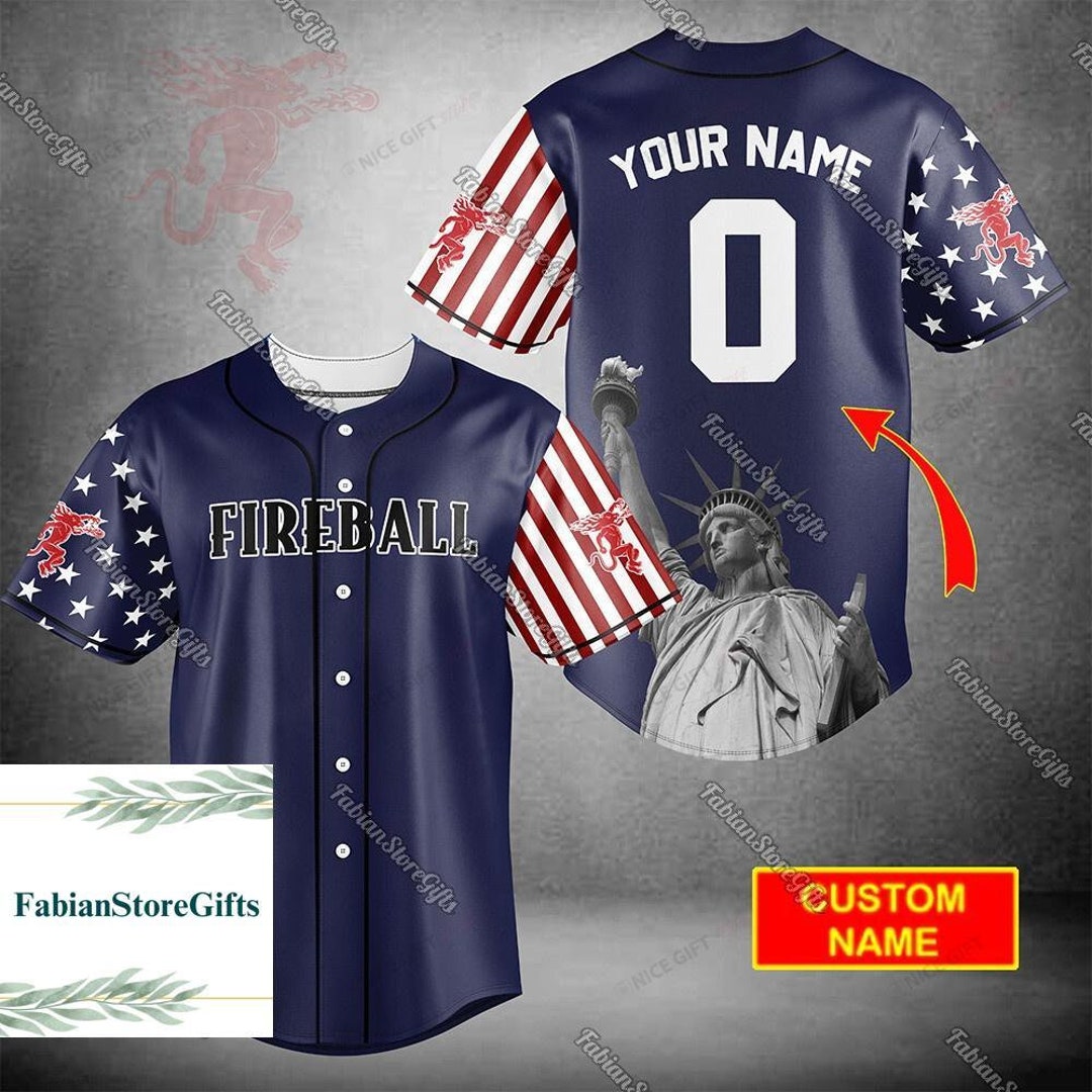 Custom Fireball Jersey, Fireball Jersey Men, Fireball Baseball Jersey ...