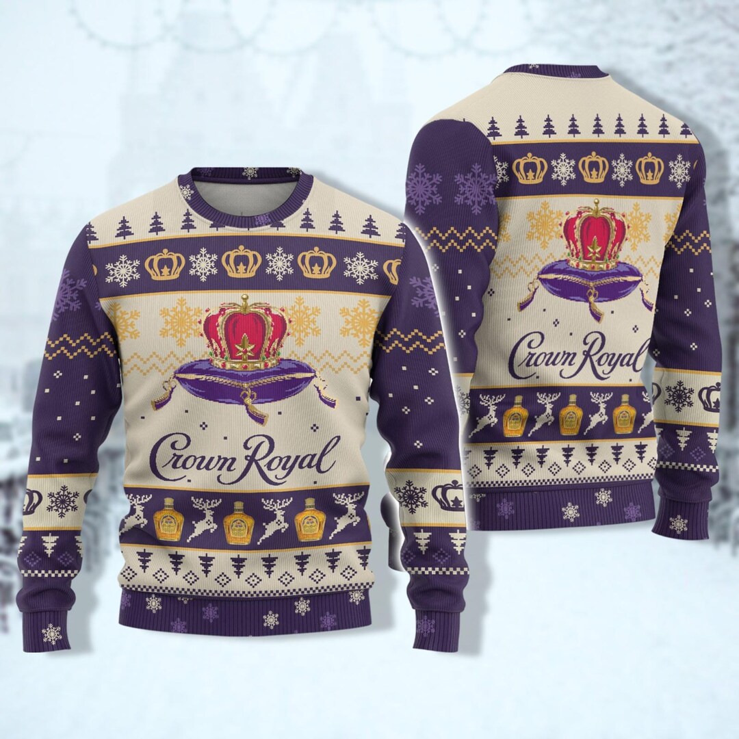Christmas Crown Royal Ugly Sweater, Crown Royal Woman Sweater, Ugly ...