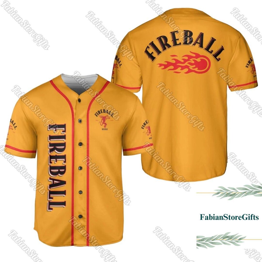 Halloween Fireball Whisky Baseball Jersey, Shirt for Men, Alcoholic ...